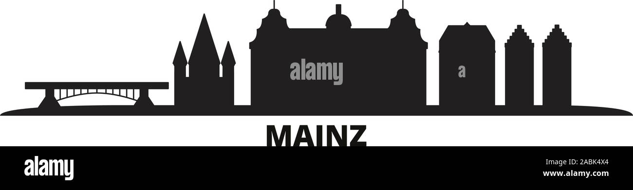 Germany, Mainz city skyline isolated vector illustration. Germany ...