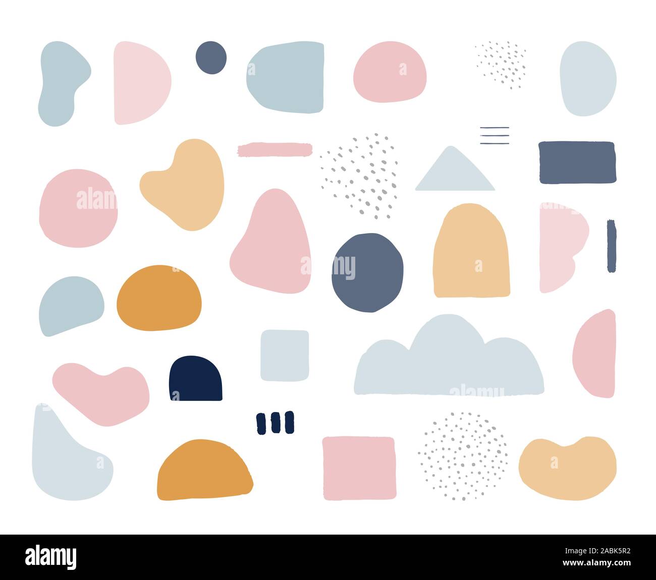 Modern trendy abstract shapes in pastel colors. Scandinavian clean ...