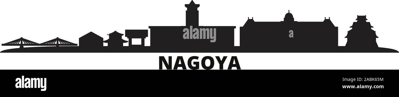 Japan, Nagoya city skyline isolated vector illustration. Japan, Nagoya ...
