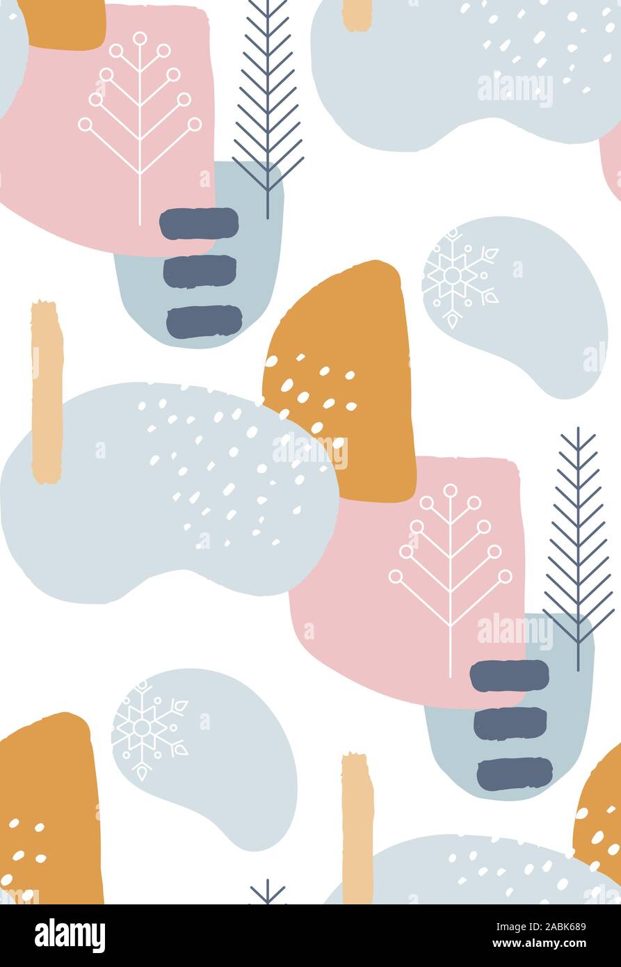 Abstract winter seamless patterns in pastel colors Stock Vector Image ...