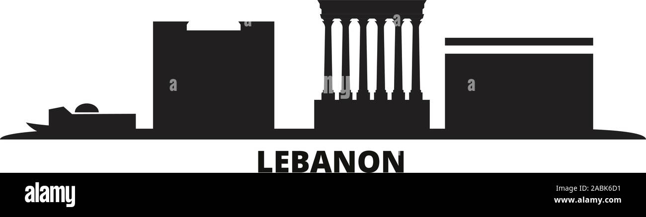 Lebanon city skyline isolated vector illustration. Lebanon travel ...