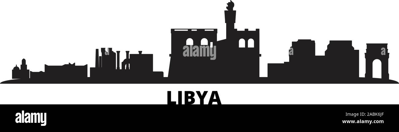 Libya city skyline isolated vector illustration. Libya travel cityscape ...