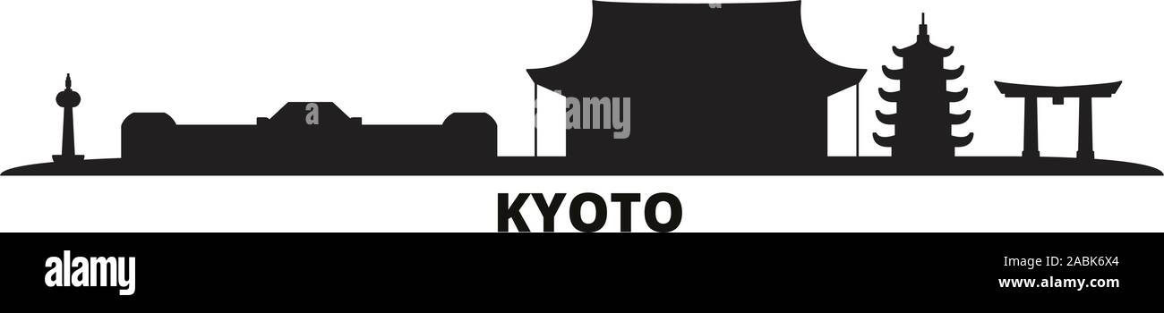 Japan, Kyoto city skyline isolated vector illustration. Japan, Kyoto ...