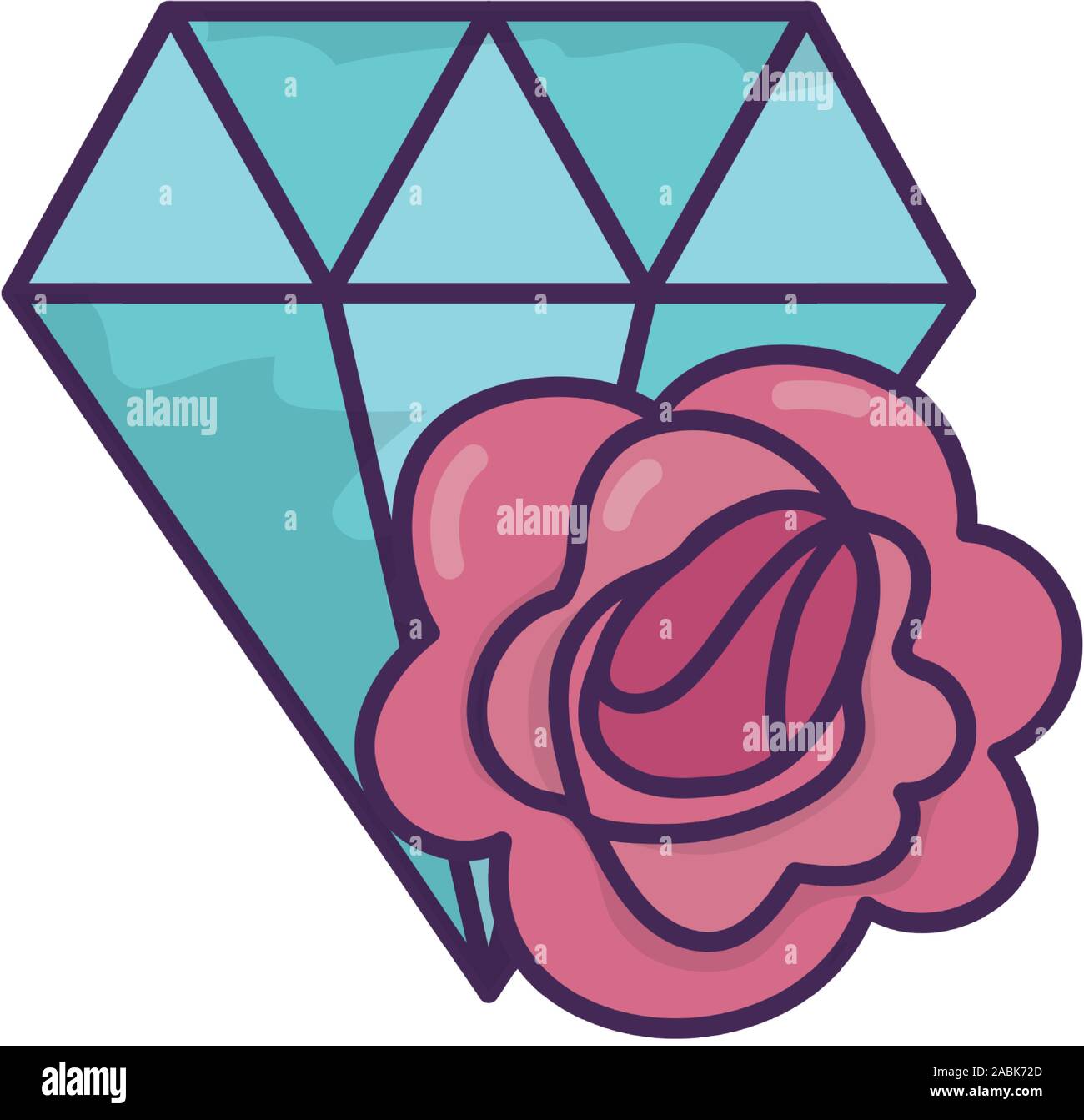 diamond and flower icon on white background vector illustration Stock ...