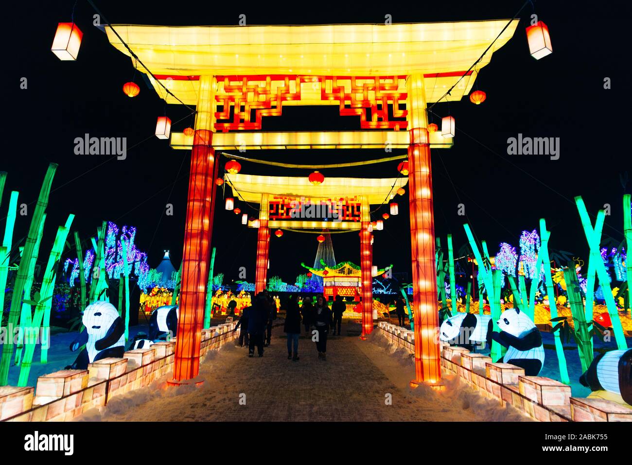 Chinese New Year Lighting Installation for year Stock Photo - Alamy