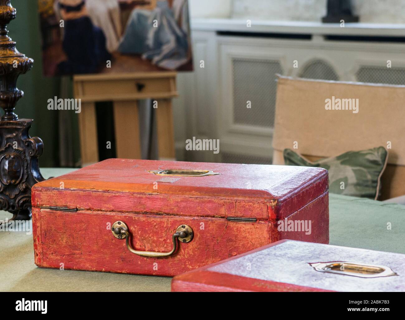 Ministerial Red Boxes, Leeds Castle, Kent, England. Belonged to Sir ...