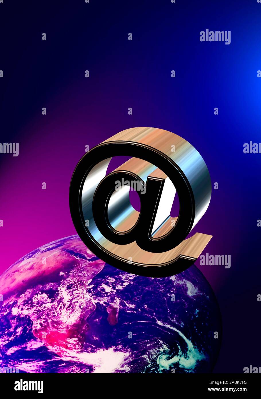 planet earth and email symbol as concept for internet world Stock Photo ...
