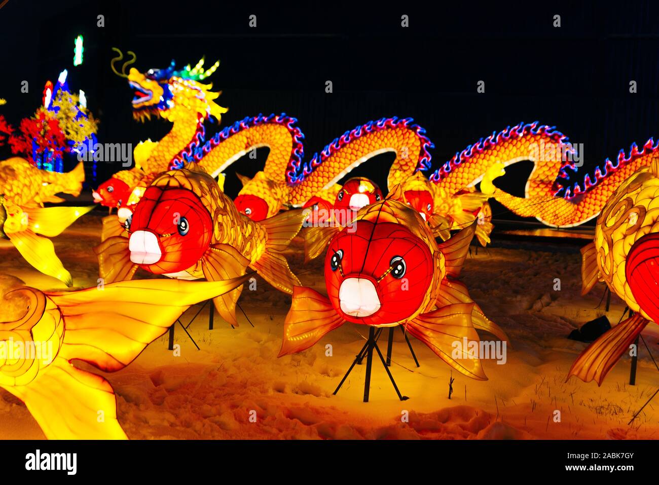 Chinese New Year Lighting Installation for year Stock Photo - Alamy