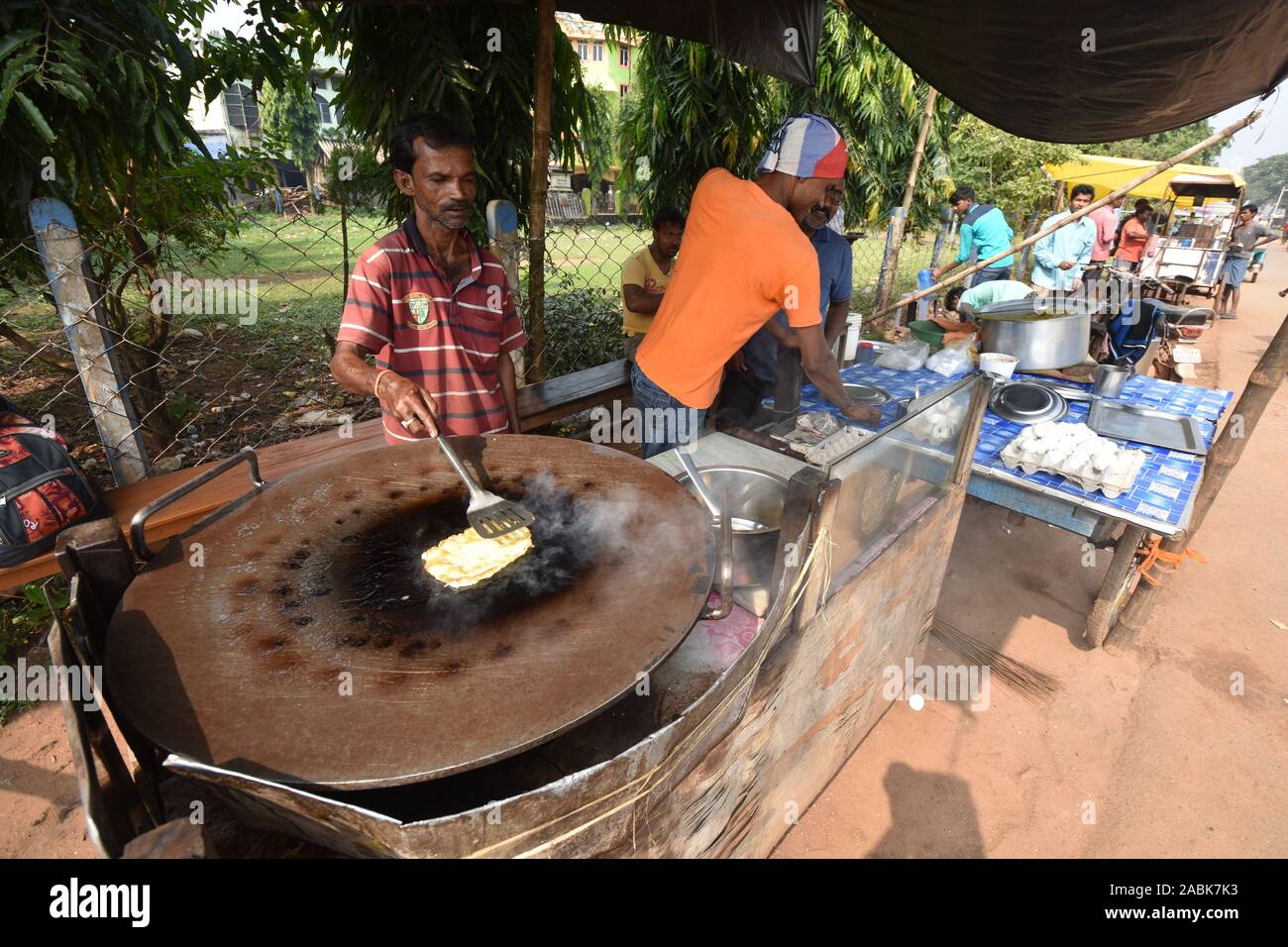 Popular food stall at the Chandrakona Road Railway Station area. West ...
