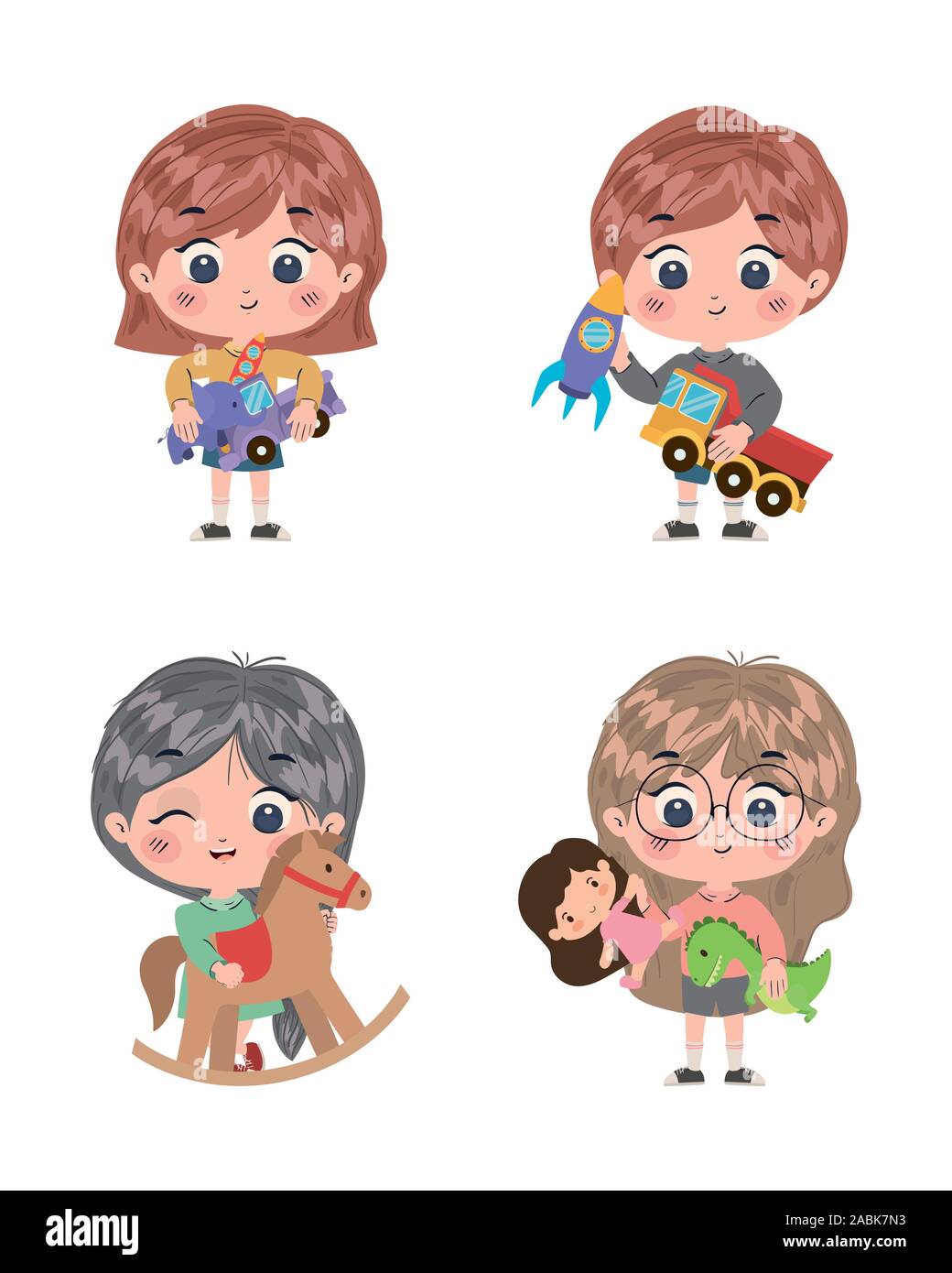 Isolated set of kids cartoons vector design Stock Vector Image & Art ...