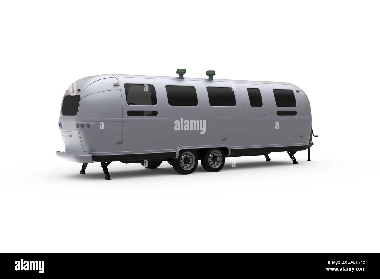Generic Airstream caravan trailer isolated 3D Illustration Stock Photo ...