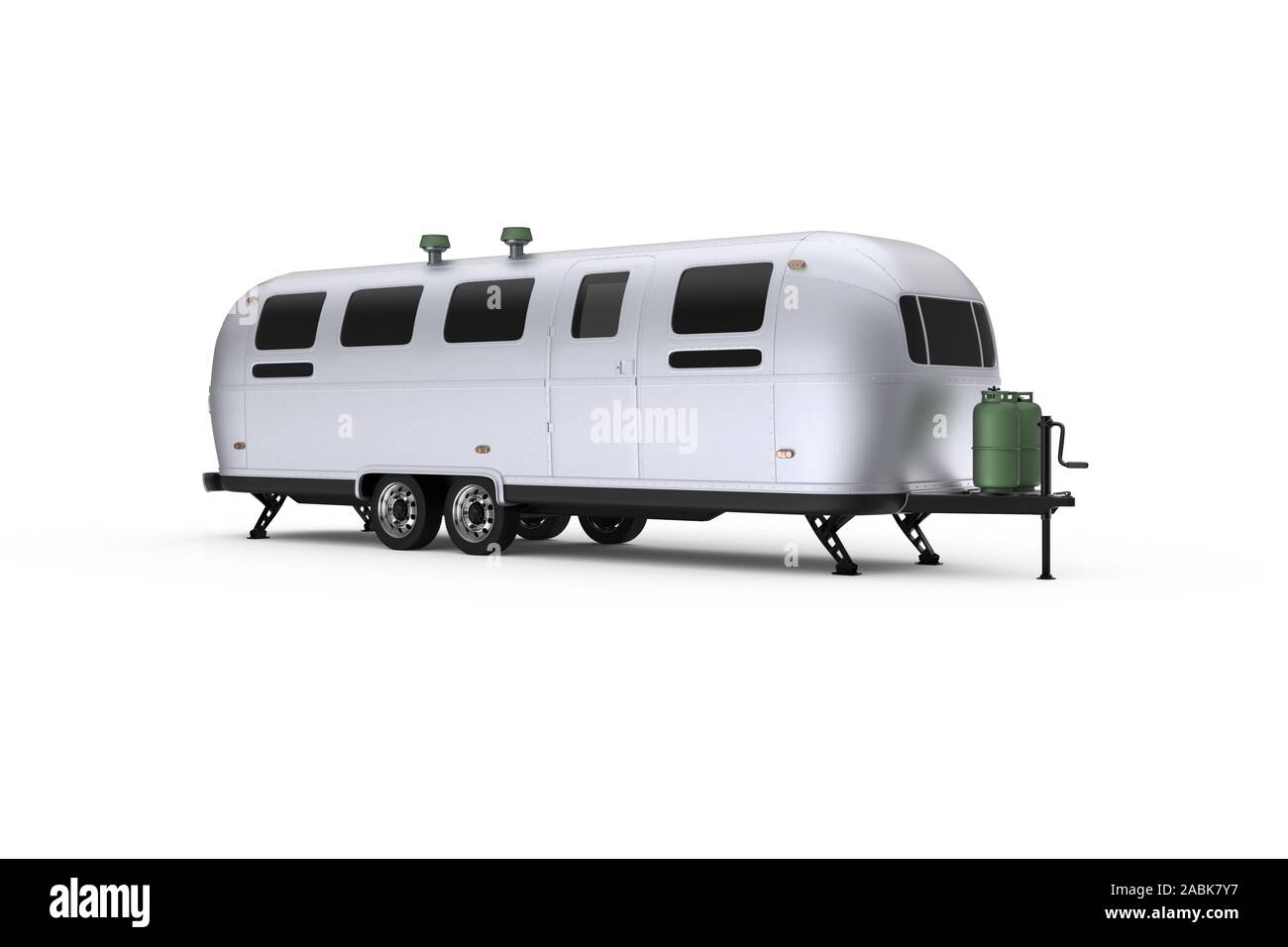 Generic Airstream caravan trailer isolated 3D Illustration Stock Photo ...
