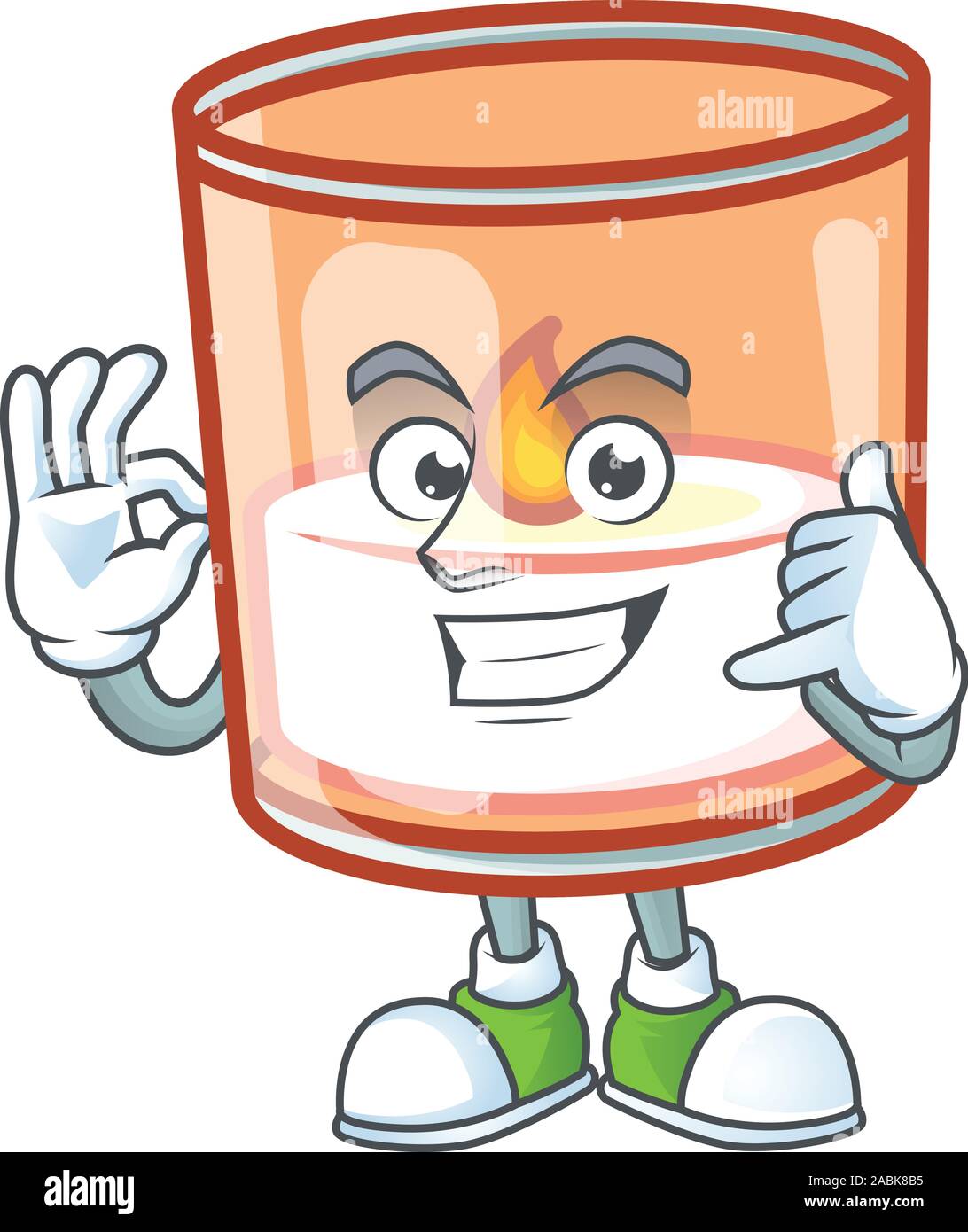 Call me cute candle in glass mascot cartoon style Stock Vector Image ...