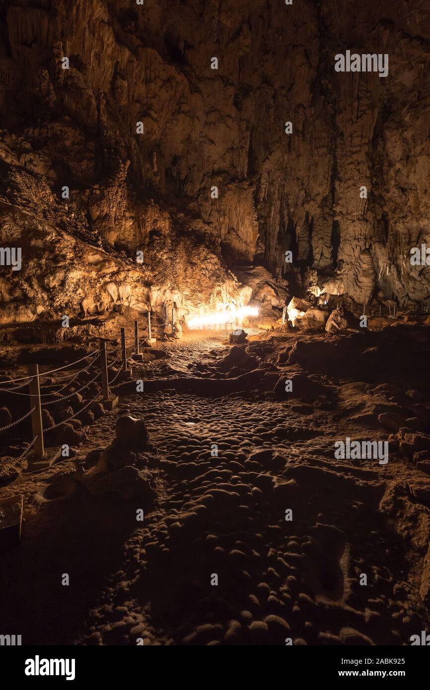 Inside mystery cave beautiful and bright light Stock Photo - Alamy