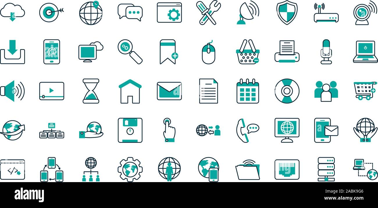 Digital and technology icon set vector design Stock Vector Image & Art ...