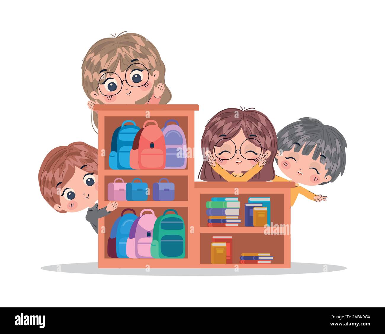 Girls boys kids cartoons Stock Vector Images - Alamy