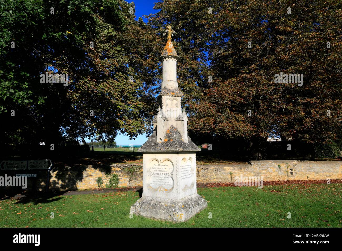 The John Clare memorial ( peoples poet ), Helpston village ...