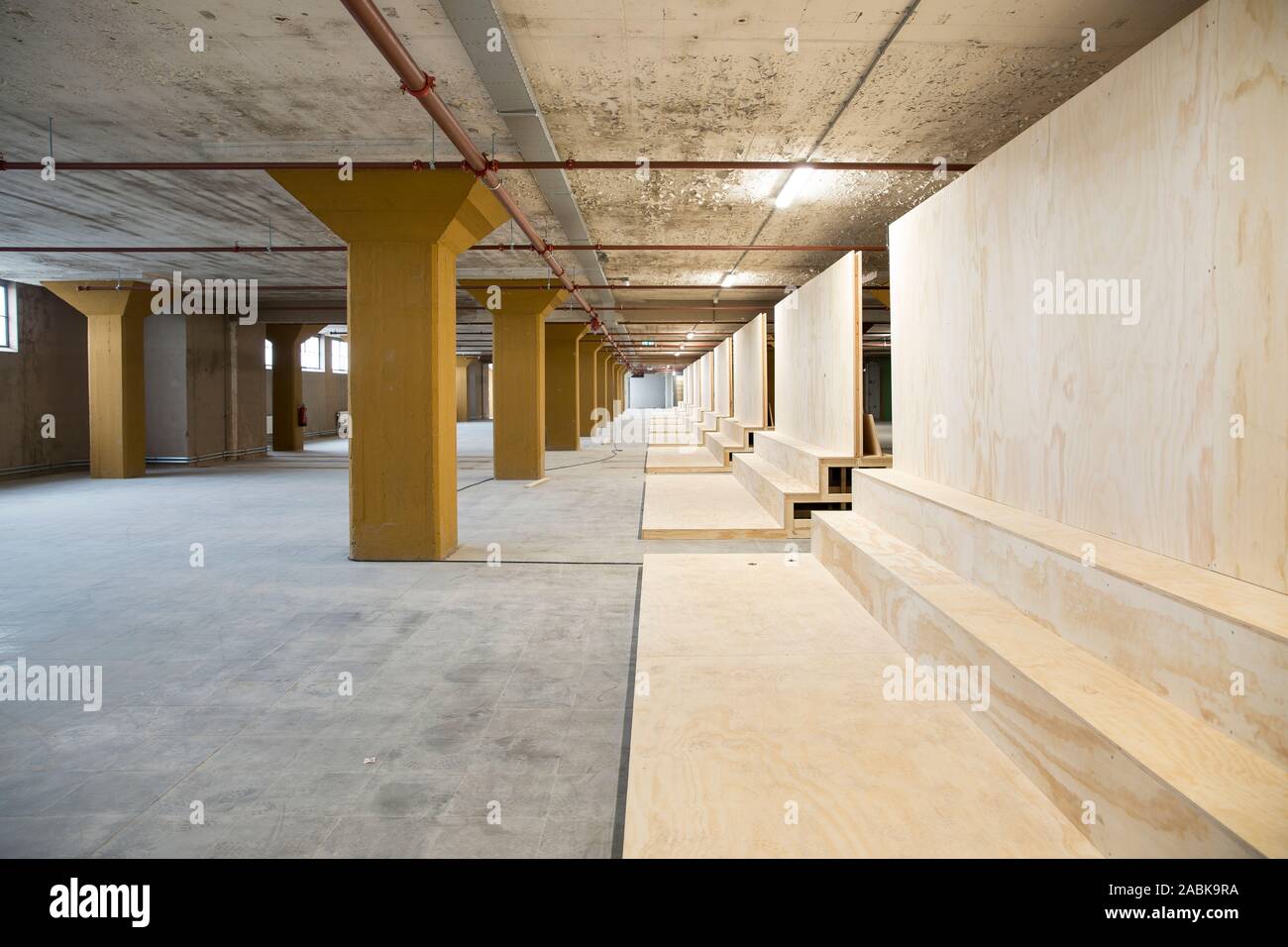 Eindhoven, The Netherlands, June 14th 2016. A big empty concrete hall ...