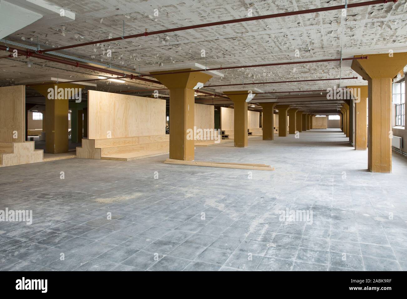 Eindhoven, The Netherlands, June 14th 2016. A big empty hall with ...