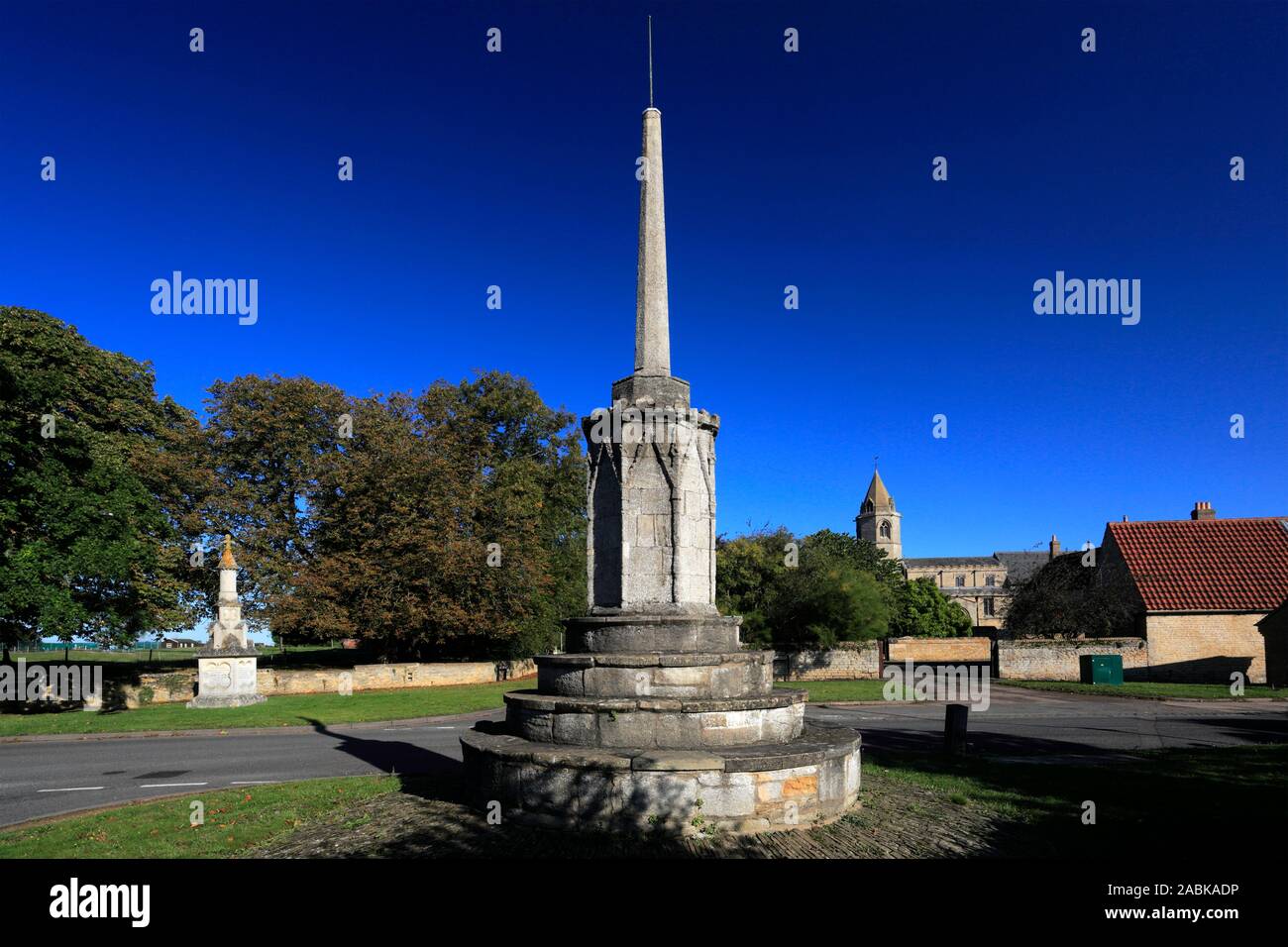The Market Cross, John Clare memorial and St Botolphs Church, Helpston ...