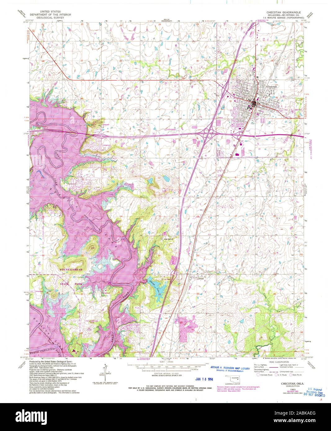 Map of checotah hi-res stock photography and images - Alamy