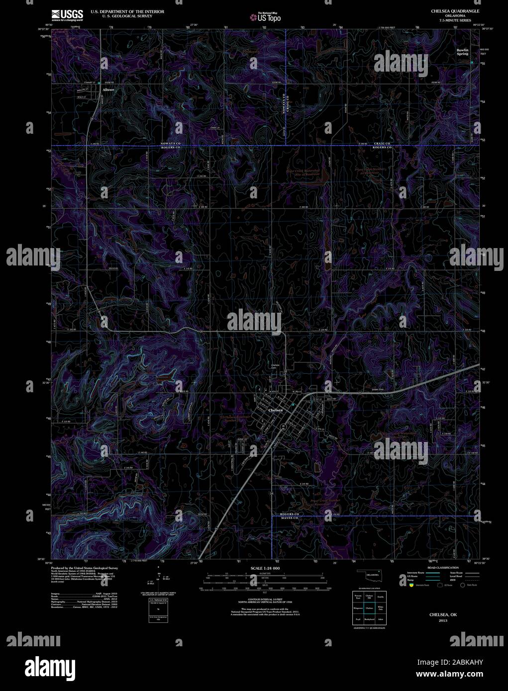Chelsea oklahoma map hi-res stock photography and images - Alamy