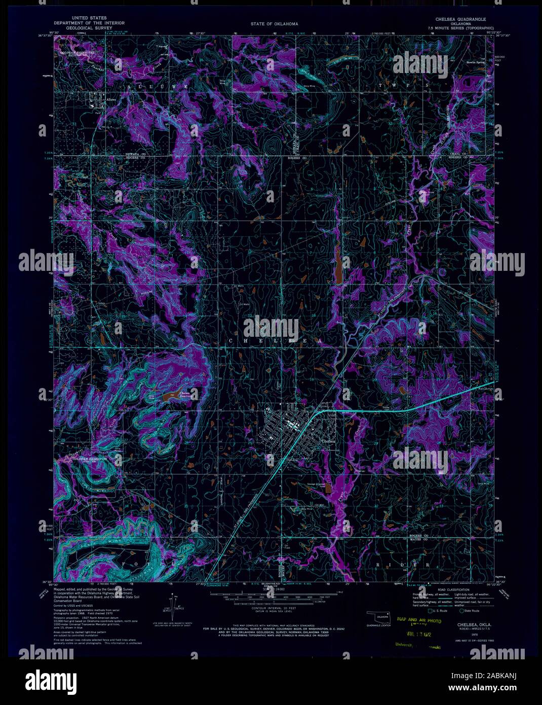 Chelsea oklahoma map hi-res stock photography and images - Alamy