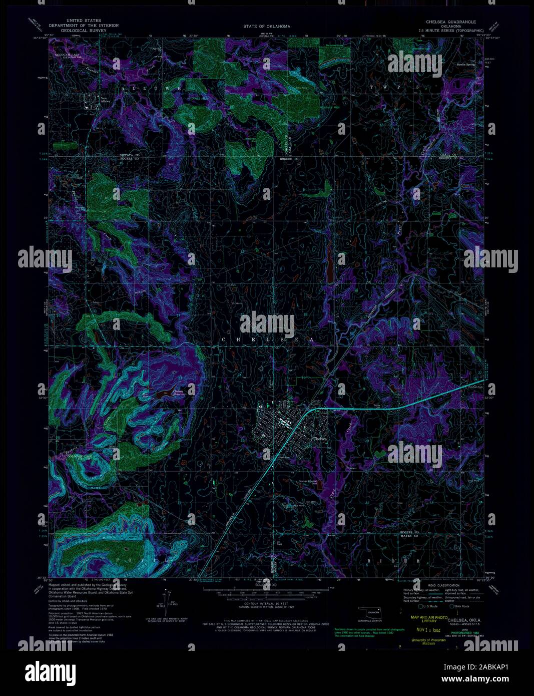 Chelsea oklahoma map hi-res stock photography and images - Alamy