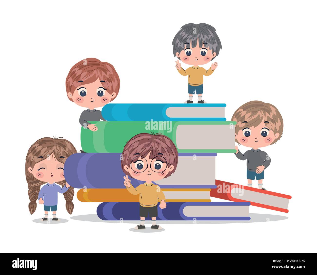 School kids cartoons vector design Stock Vector Image & Art - Alamy