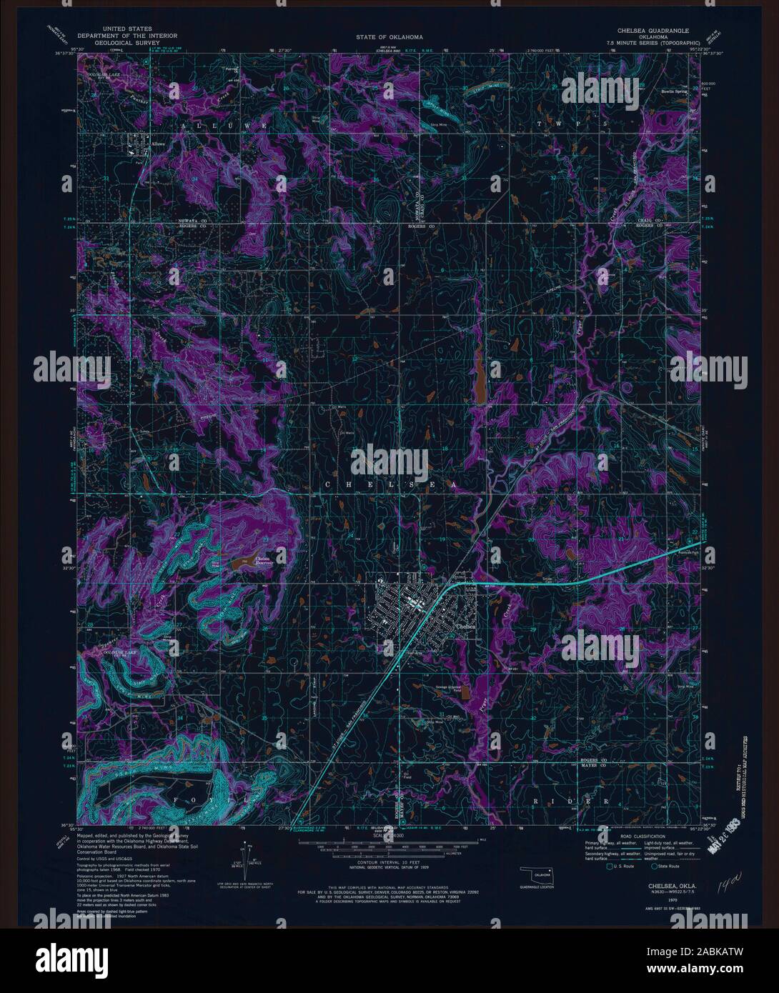 Chelsea oklahoma map hi-res stock photography and images - Alamy