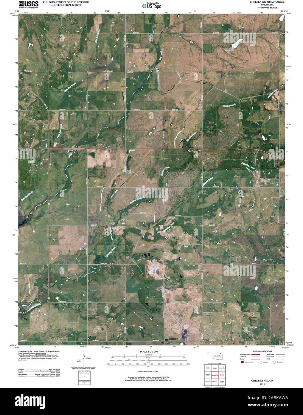 Map of chelsea oklahoma Cut Out Stock Images & Pictures - Alamy