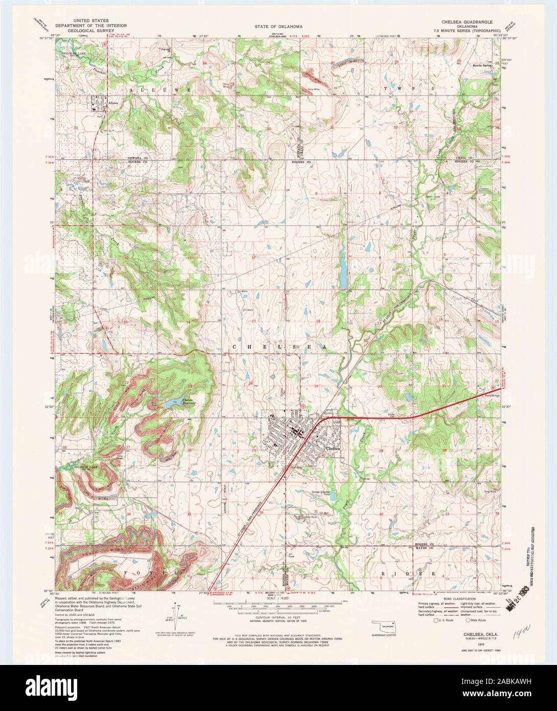 Chelsea oklahoma map hi-res stock photography and images - Alamy