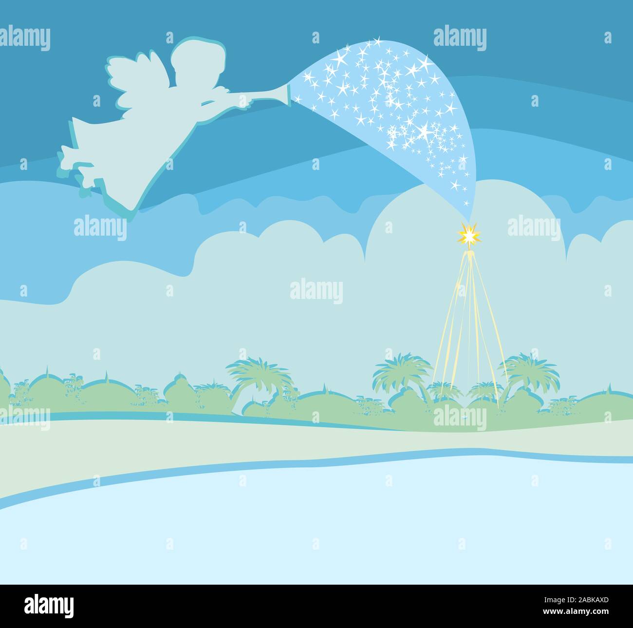 Christmas Angel with Trumpet Stock Photo - Alamy