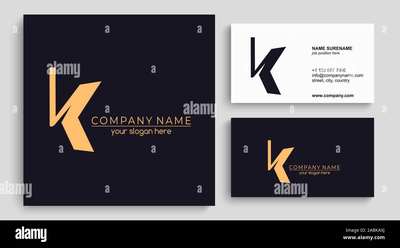 Letter K logo or monogram. blank for business card. For your business ...