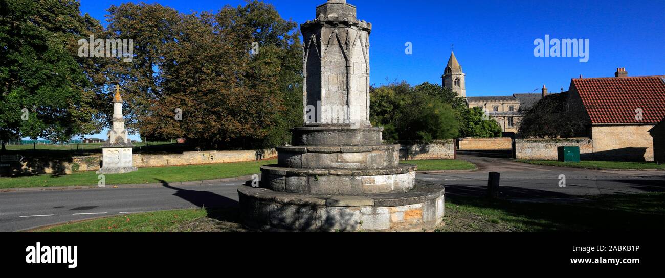 The Market Cross, John Clare memorial and St Botolphs Church, Helpston ...