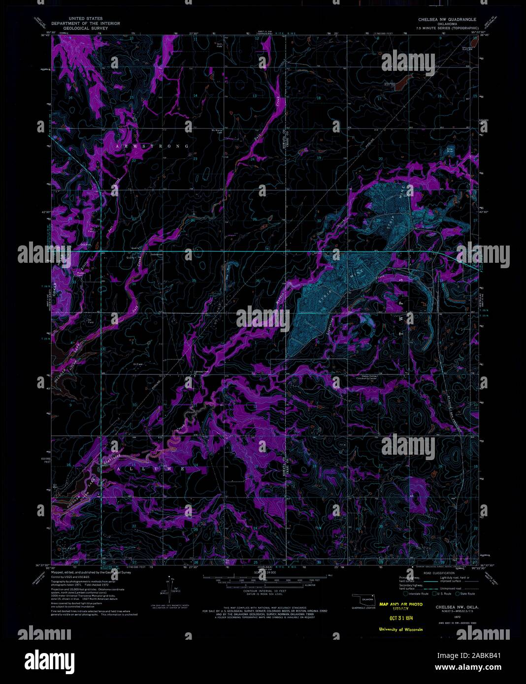 Map of chelsea oklahoma hi-res stock photography and images - Alamy