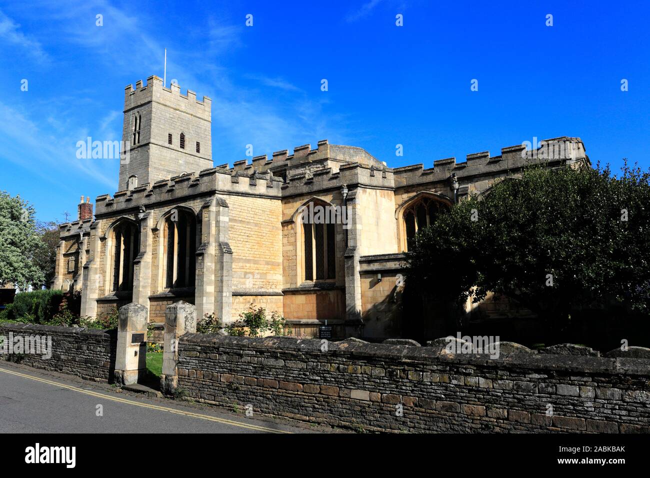 St Georges church, St Georges square, Georgian market town of Stamford ...