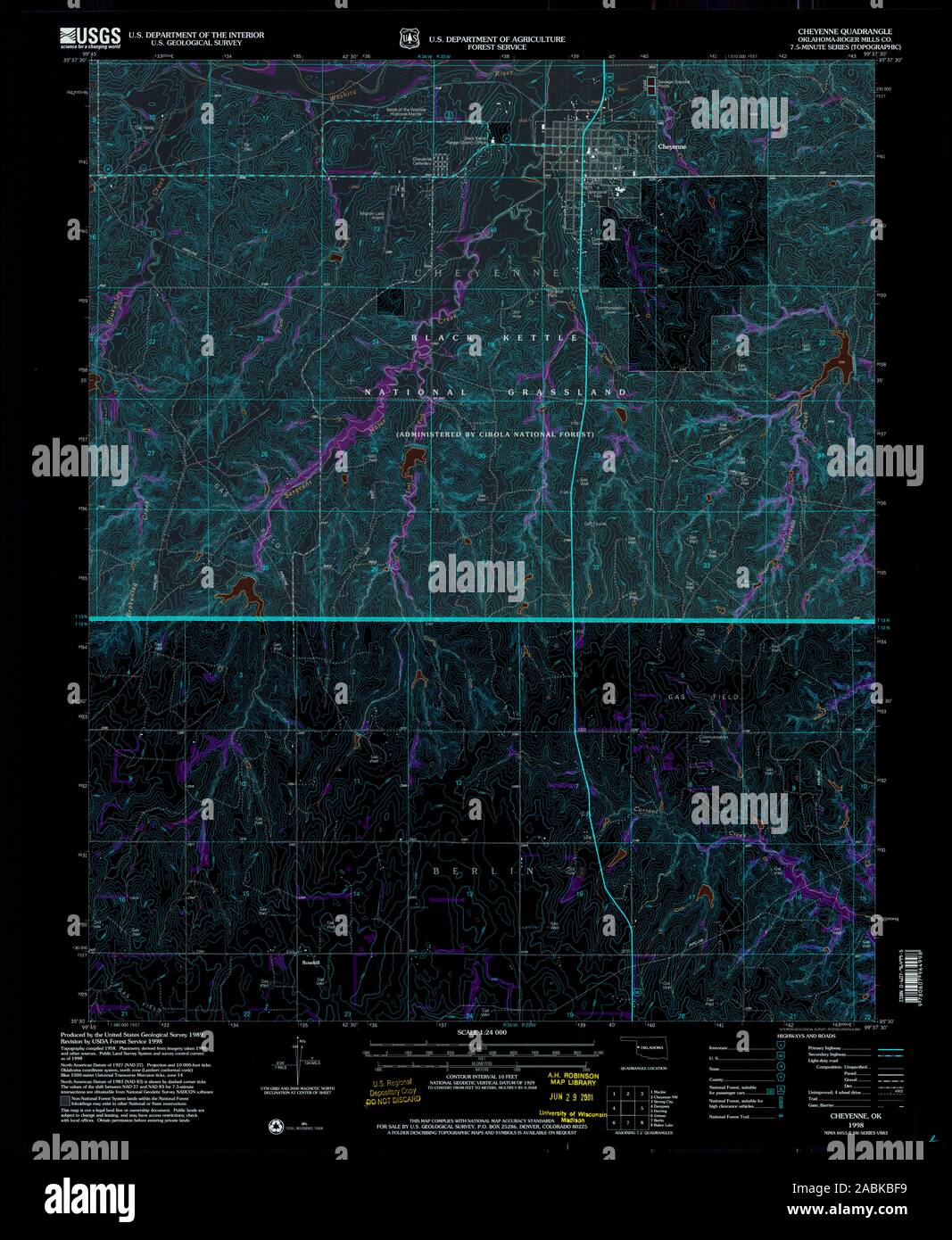 Cheyenne oklahoma map hi-res stock photography and images - Alamy