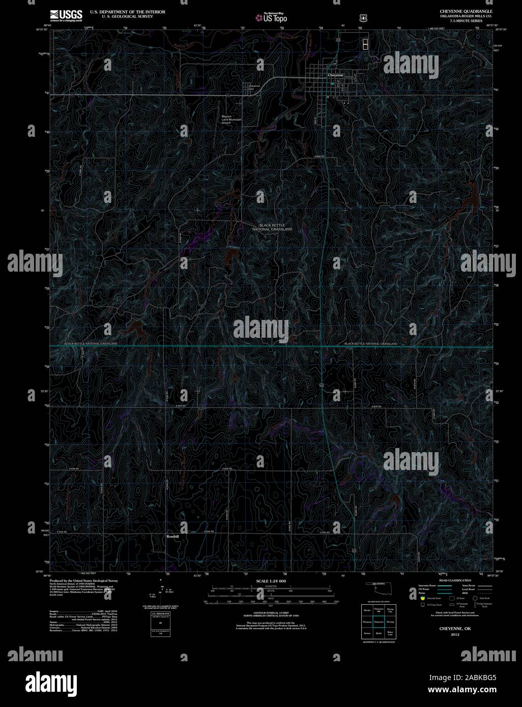 Map of cheyenne oklahoma hi-res stock photography and images - Alamy