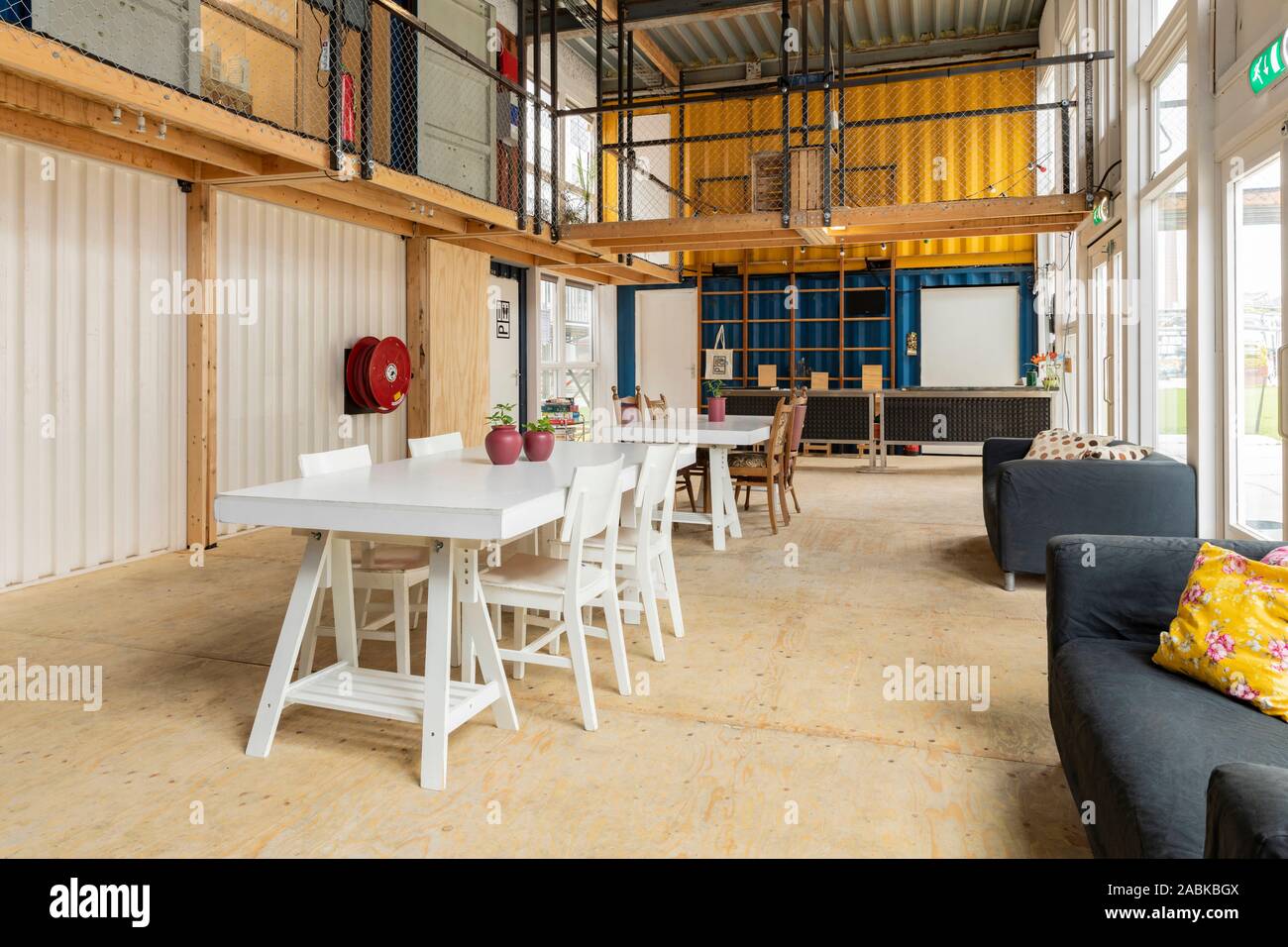 The inside of the temporary creative event space and living lab built ...