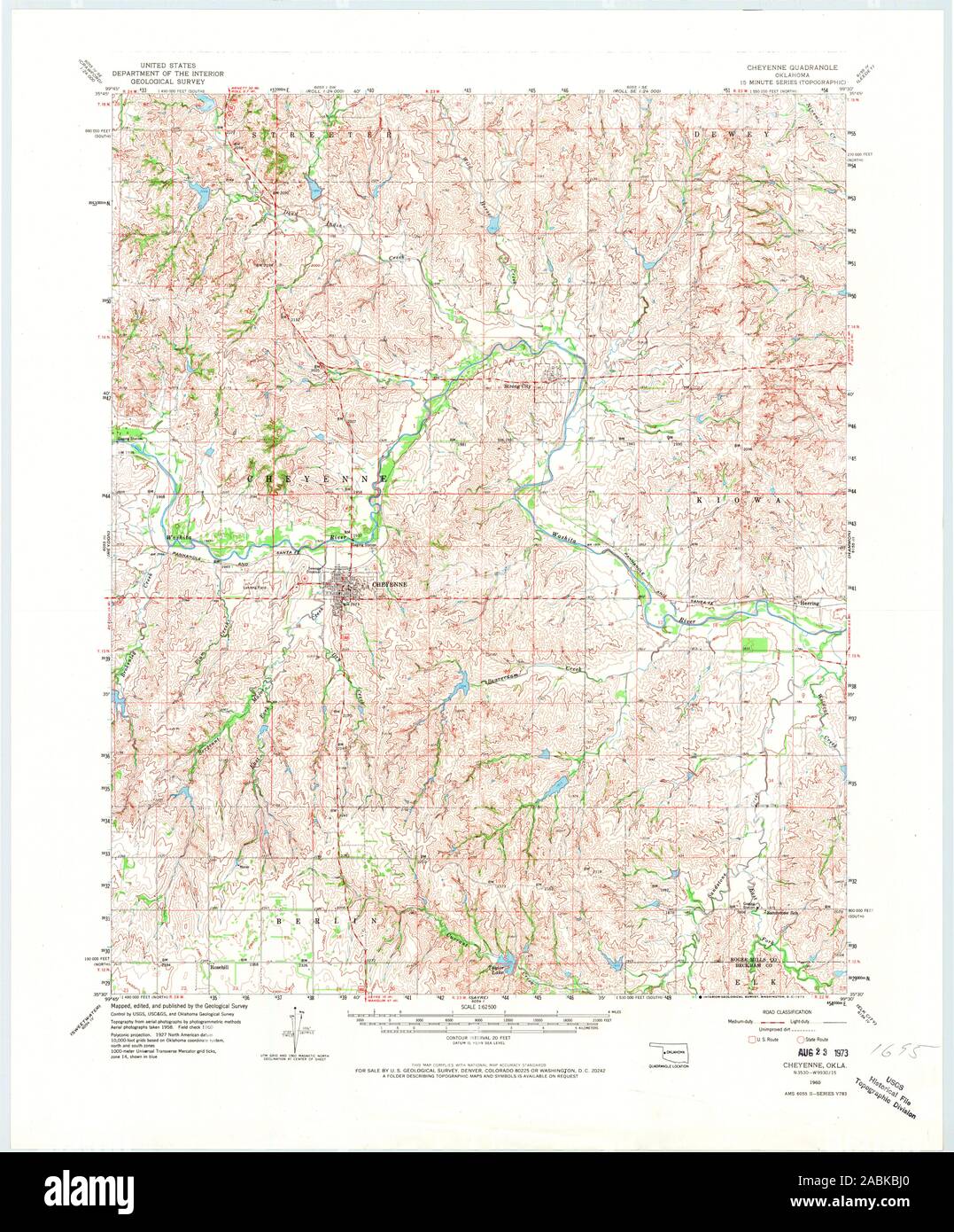 Map of cheyenne oklahoma hi-res stock photography and images - Alamy