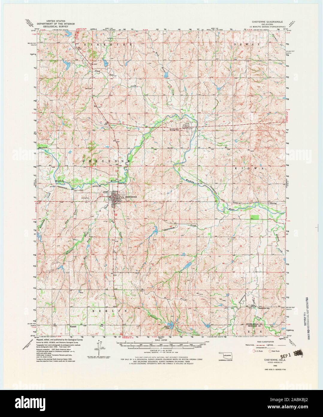 Map of cheyenne oklahoma hi-res stock photography and images - Alamy