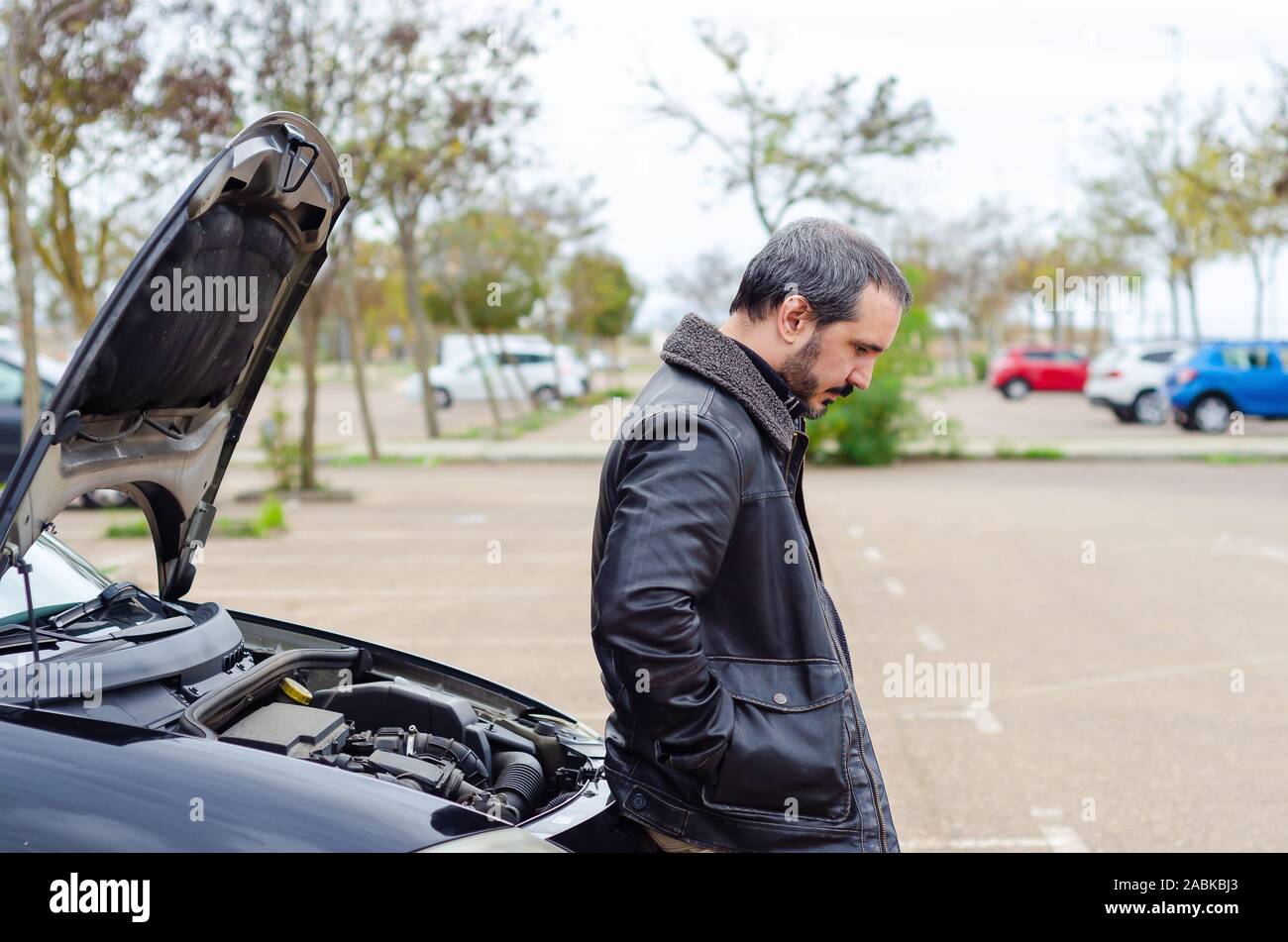 sitting driver waiting for the crane Stock Photo - Alamy
