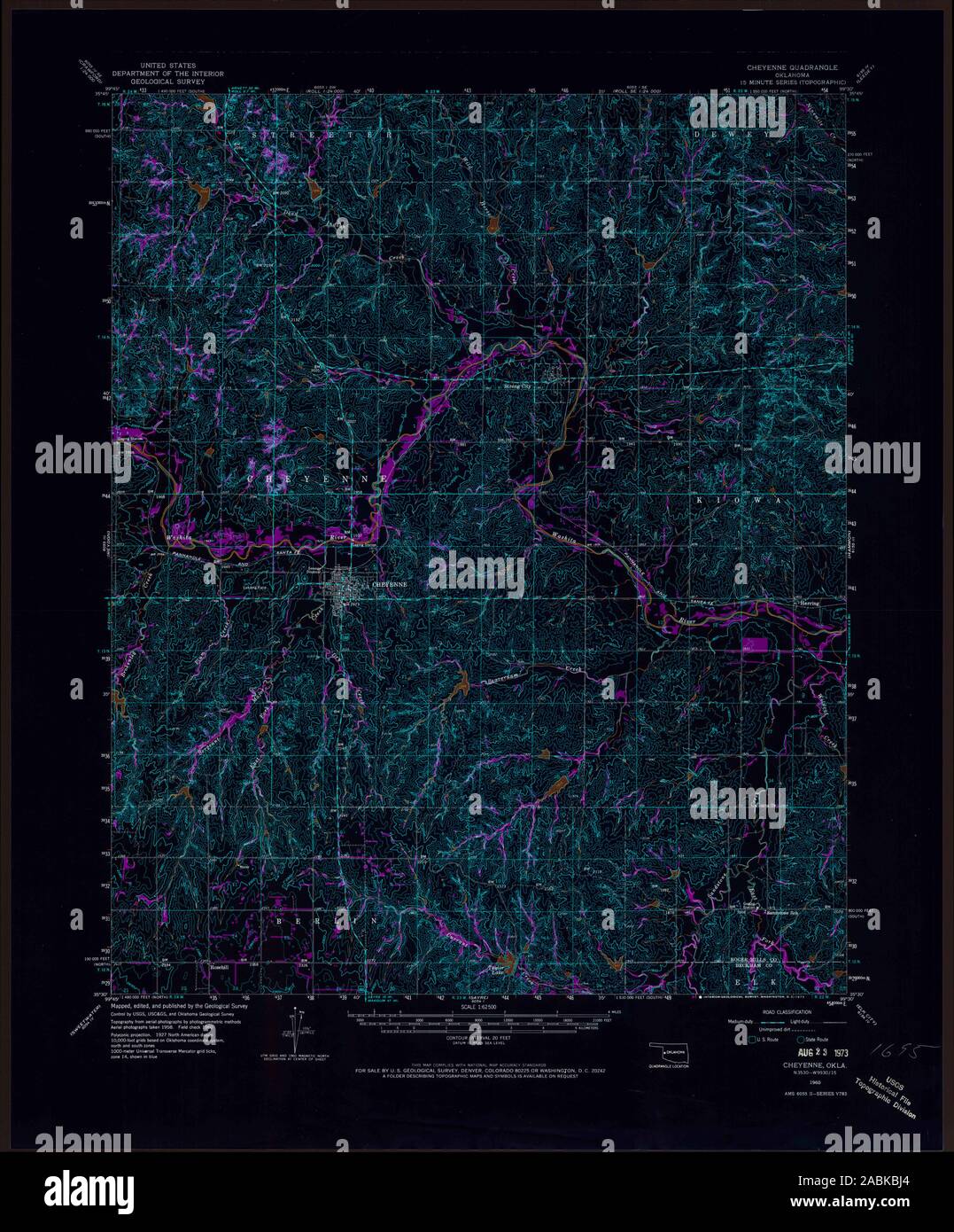 Map of cheyenne oklahoma hi-res stock photography and images - Alamy