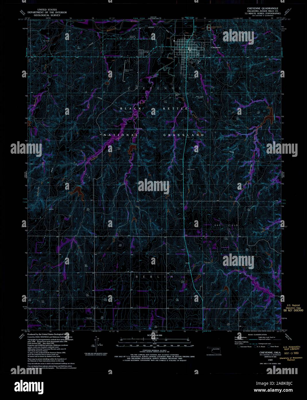 Map of cheyenne oklahoma hi-res stock photography and images - Alamy