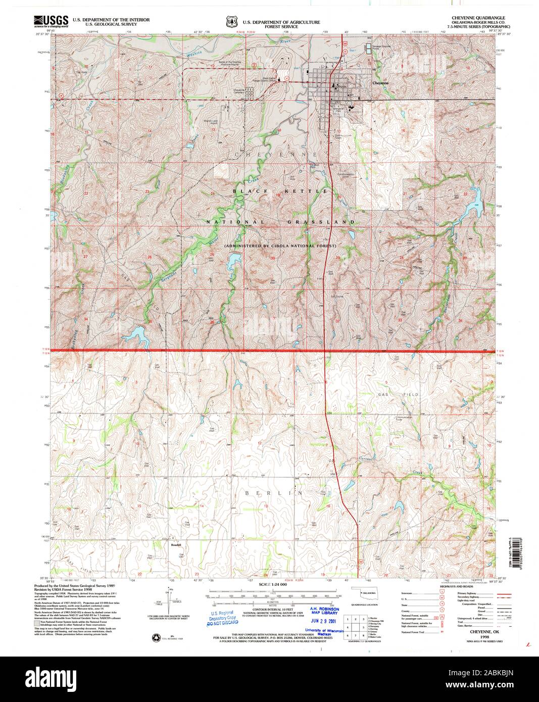 Map of cheyenne oklahoma hi-res stock photography and images - Alamy