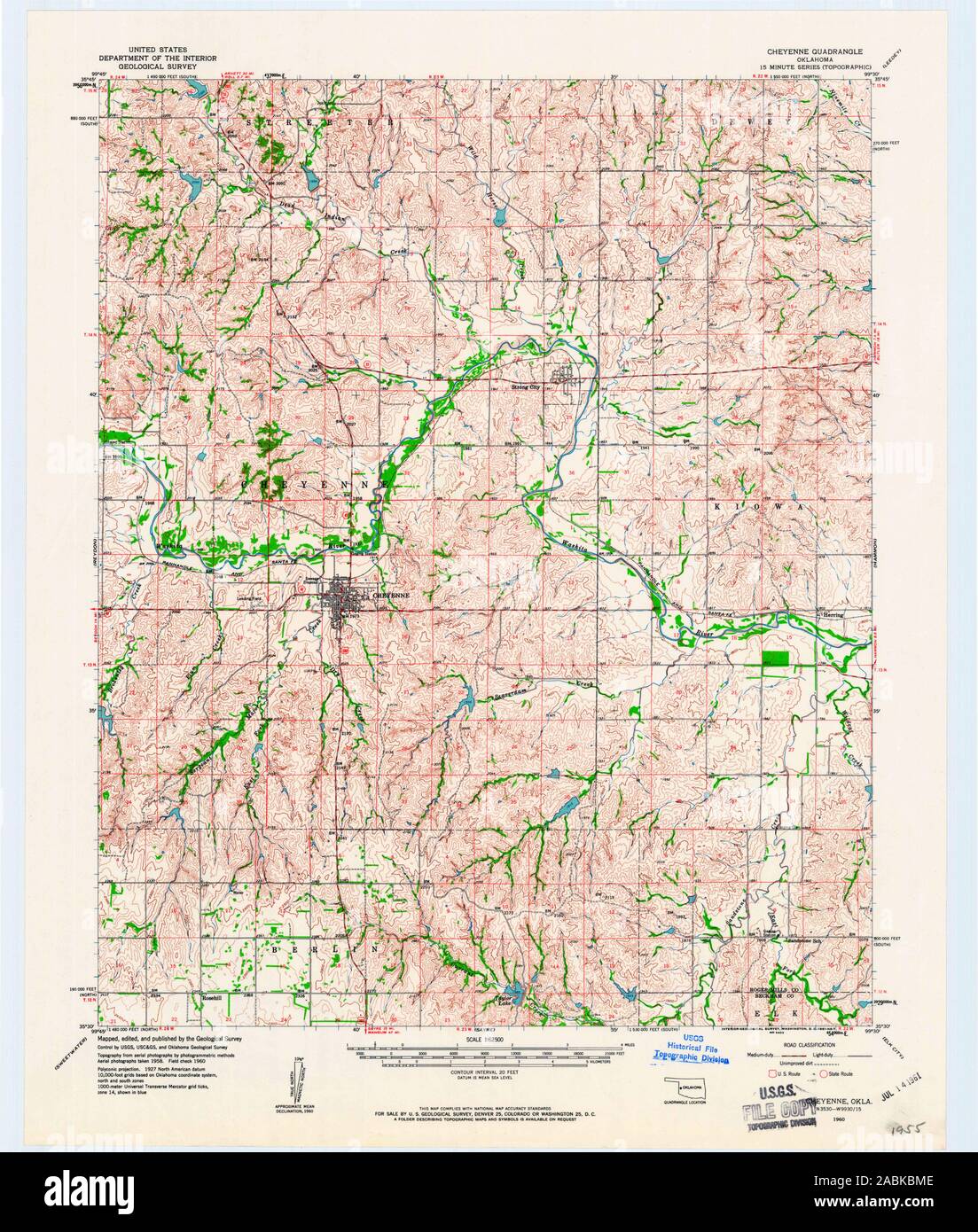 Map of cheyenne oklahoma hi-res stock photography and images - Alamy