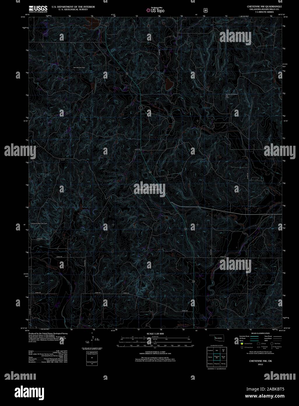 Map of cheyenne oklahoma hi-res stock photography and images - Alamy