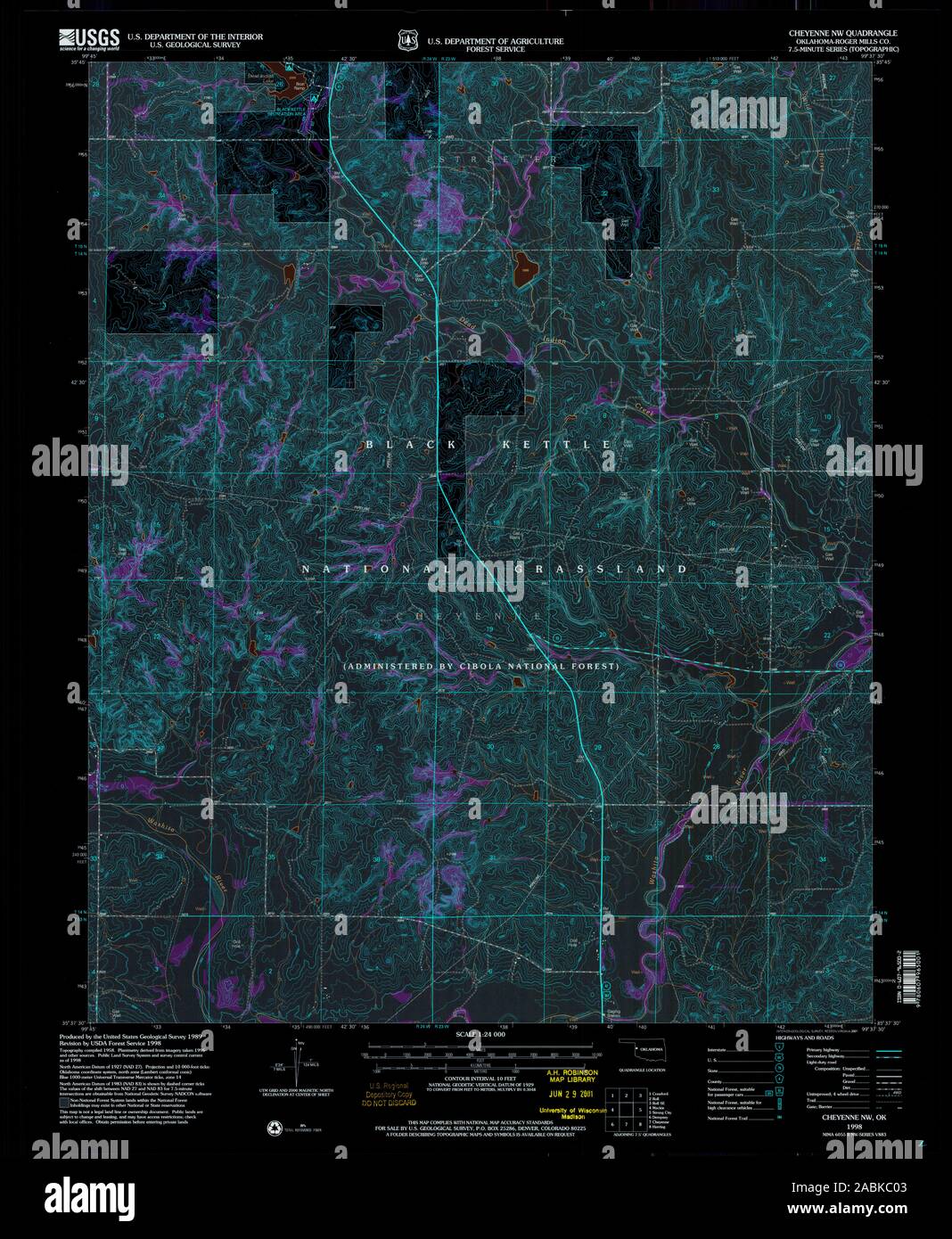 Map of cheyenne oklahoma hi-res stock photography and images - Alamy