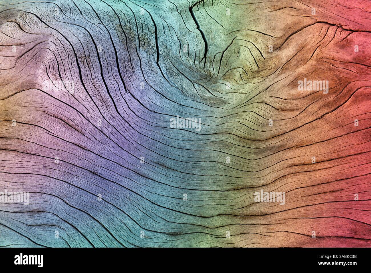 Wood grain texture with a rainbow effect background, Multicolor pastel ...